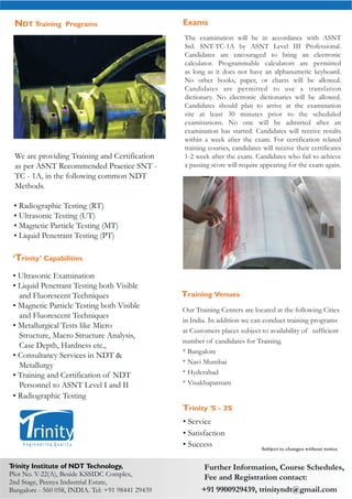 Trinity Ndt Training Brochure | PDF