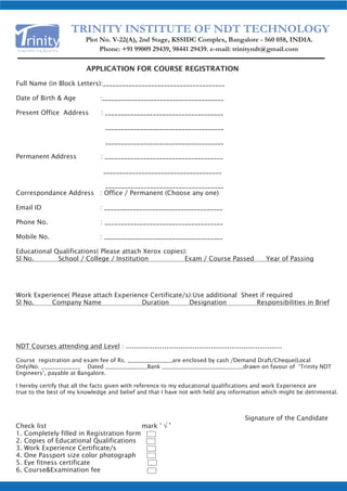 Trinity Ndt Training Brochure | PDF