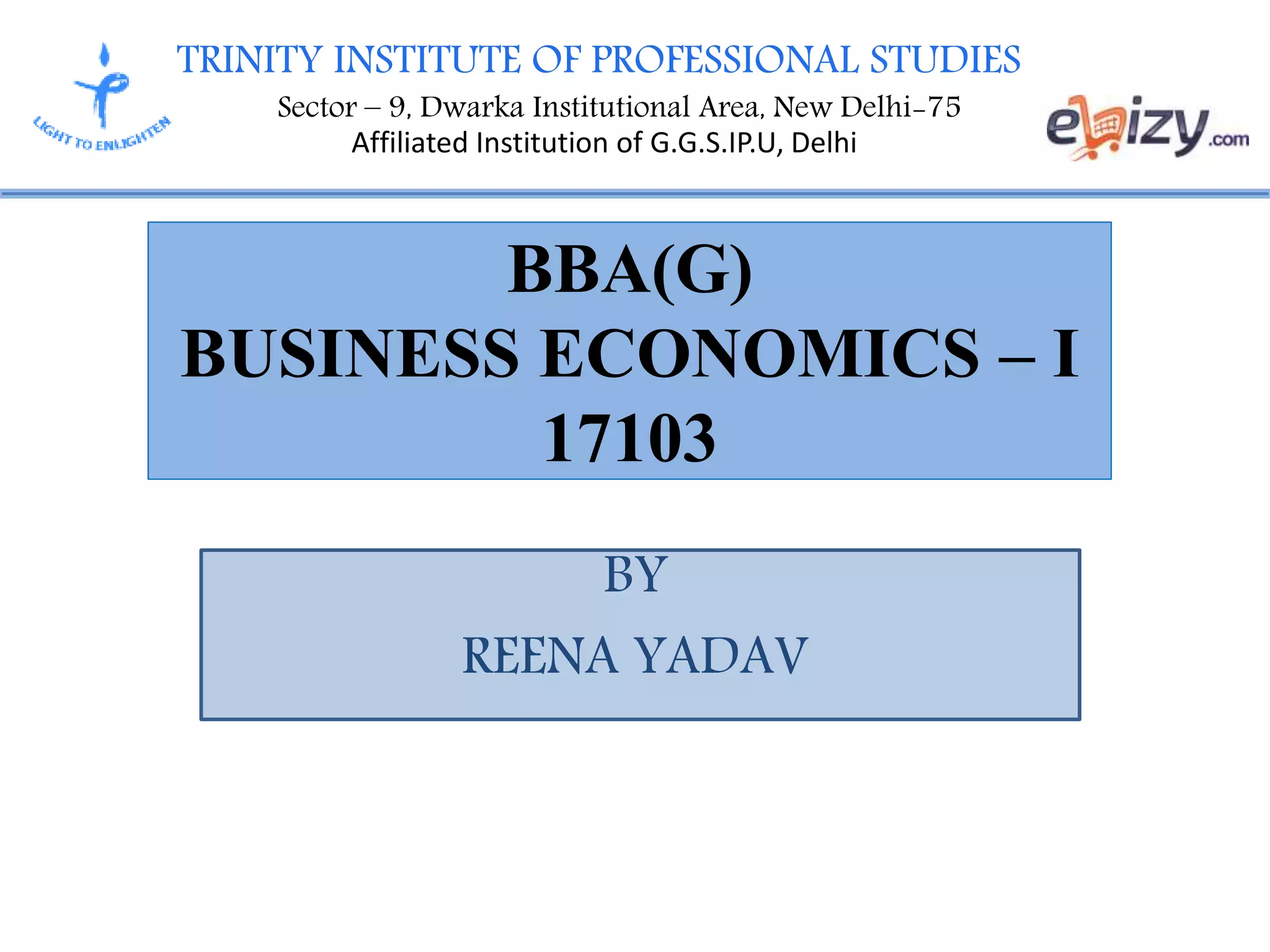 Business Economics- An Introduction | PPT