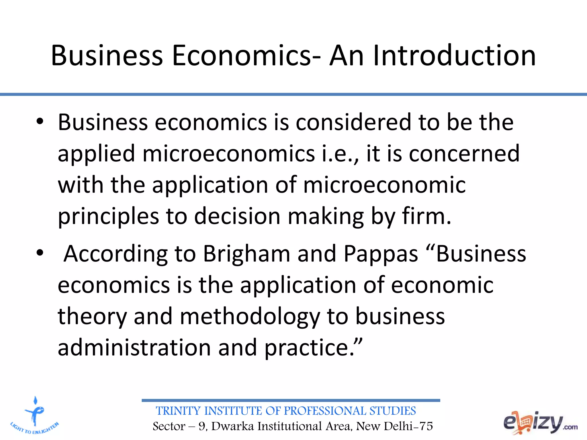 Business Economics- An Introduction | PPT