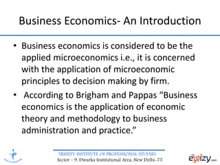 Business Economics- An Introduction | PPTX