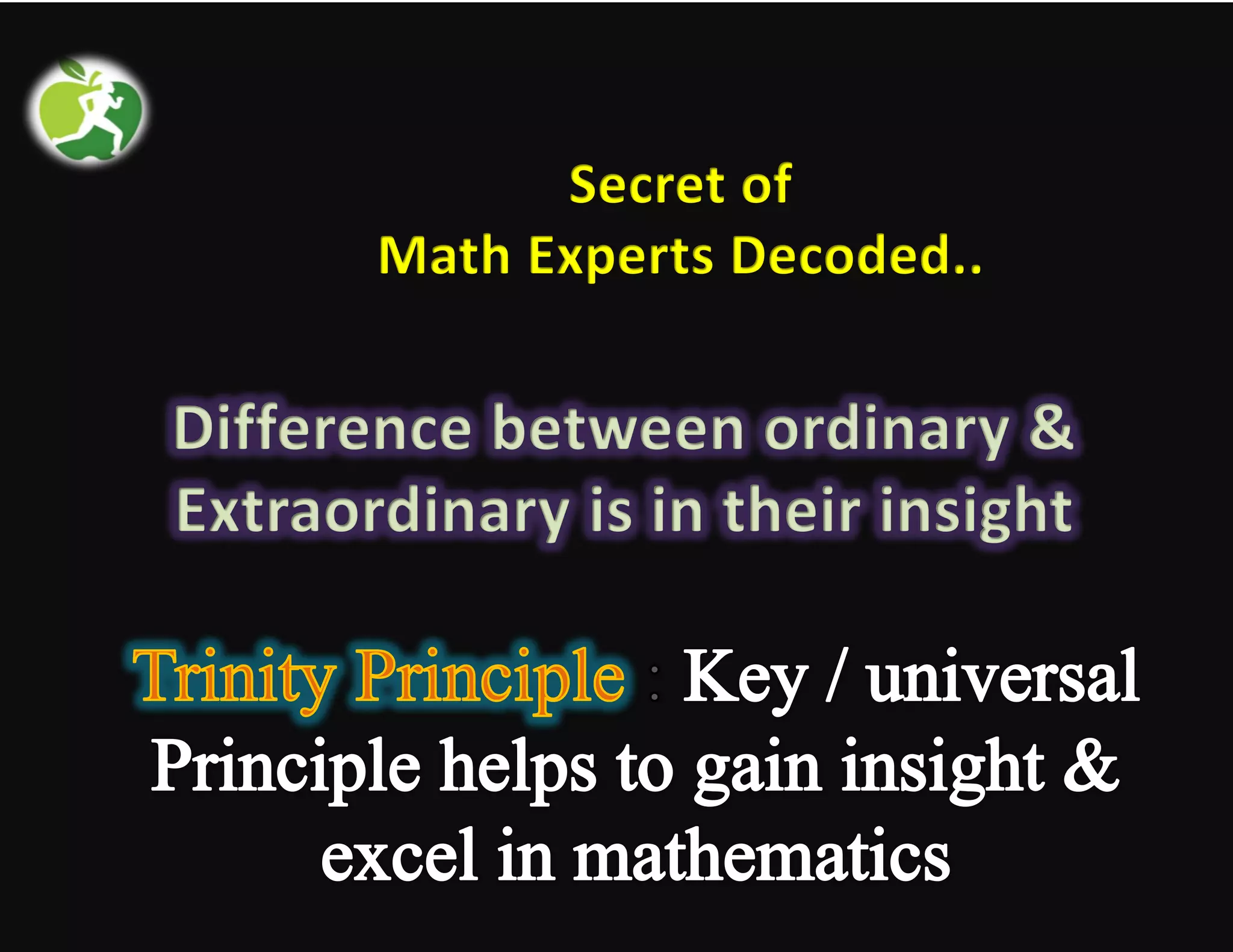 VJ's Trinity Principle - Key to master math | PPT