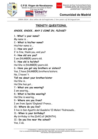 Trinity questions nivel 2 3 | PDF