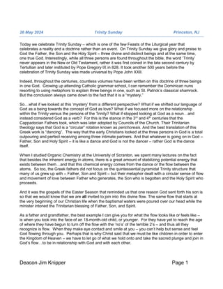 Homily: The Solemnity of the Most Holy Trinity Sunday 2024.docx