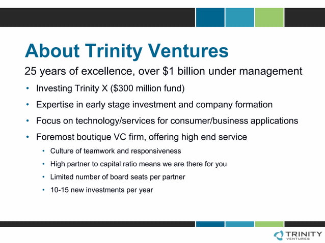 Trinity Ventures Overview | PPT