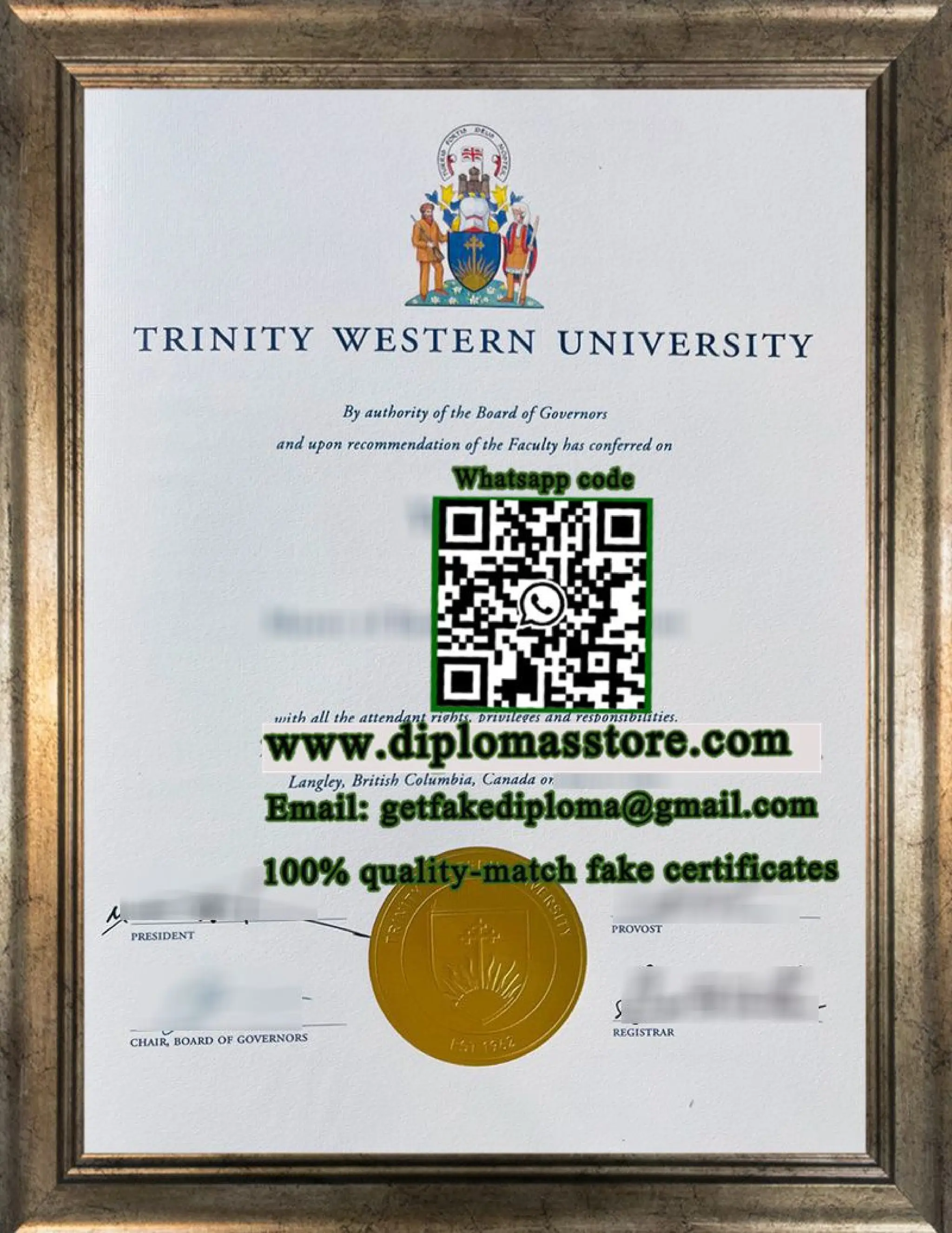Get Trinity Western University diploma online | PDF