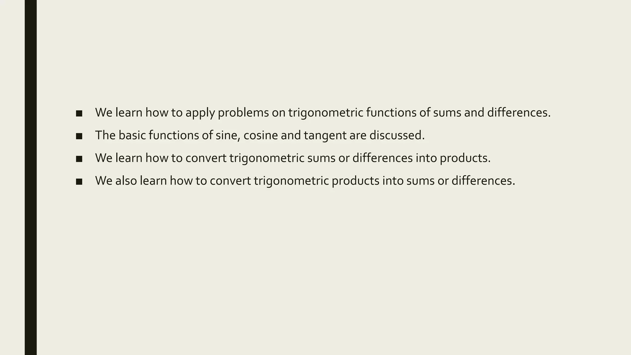 Trigonometric functions of sums and differences/ class 11 maths | PPTX