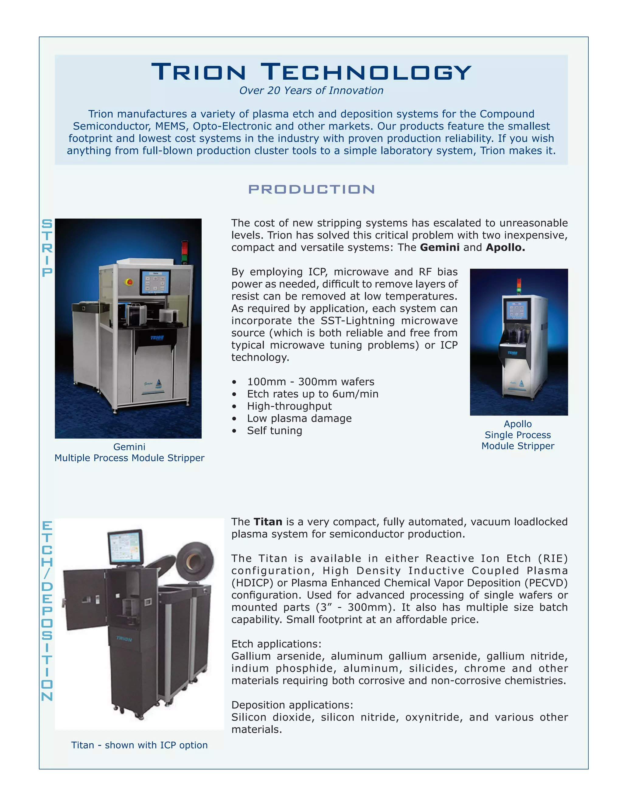 Trion English Brochure | PDF