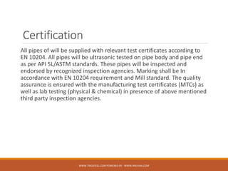 API 5L Pipes in India | PPTX