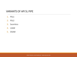 API 5L Pipes in India | PPTX | Commodities | Economy