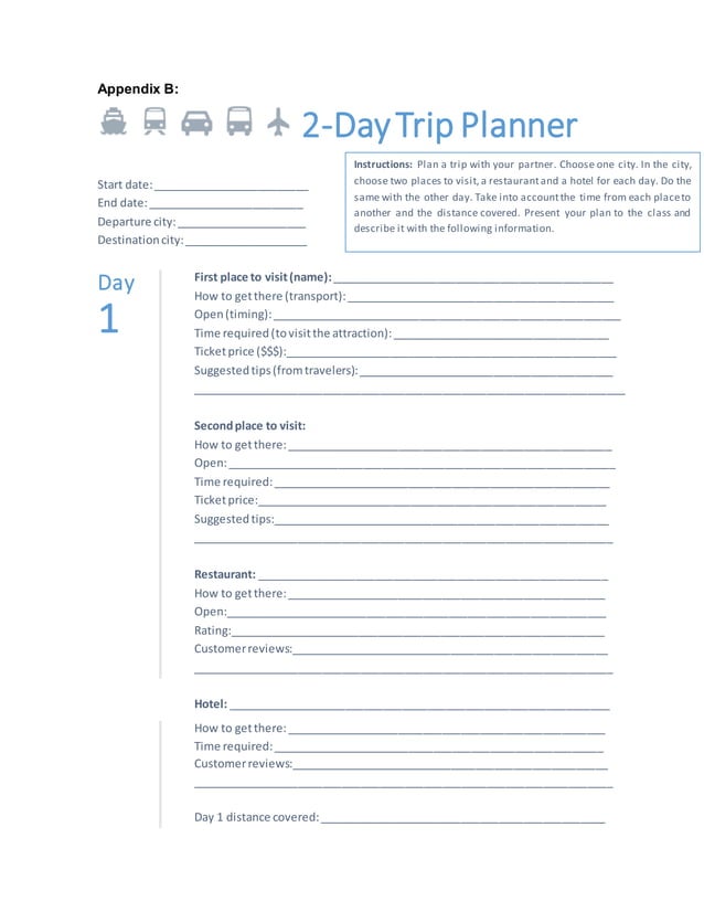 Trip planner | PDF