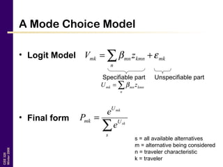 Trip Generation & Mode Choice (Transportation Engineering) | PPT
