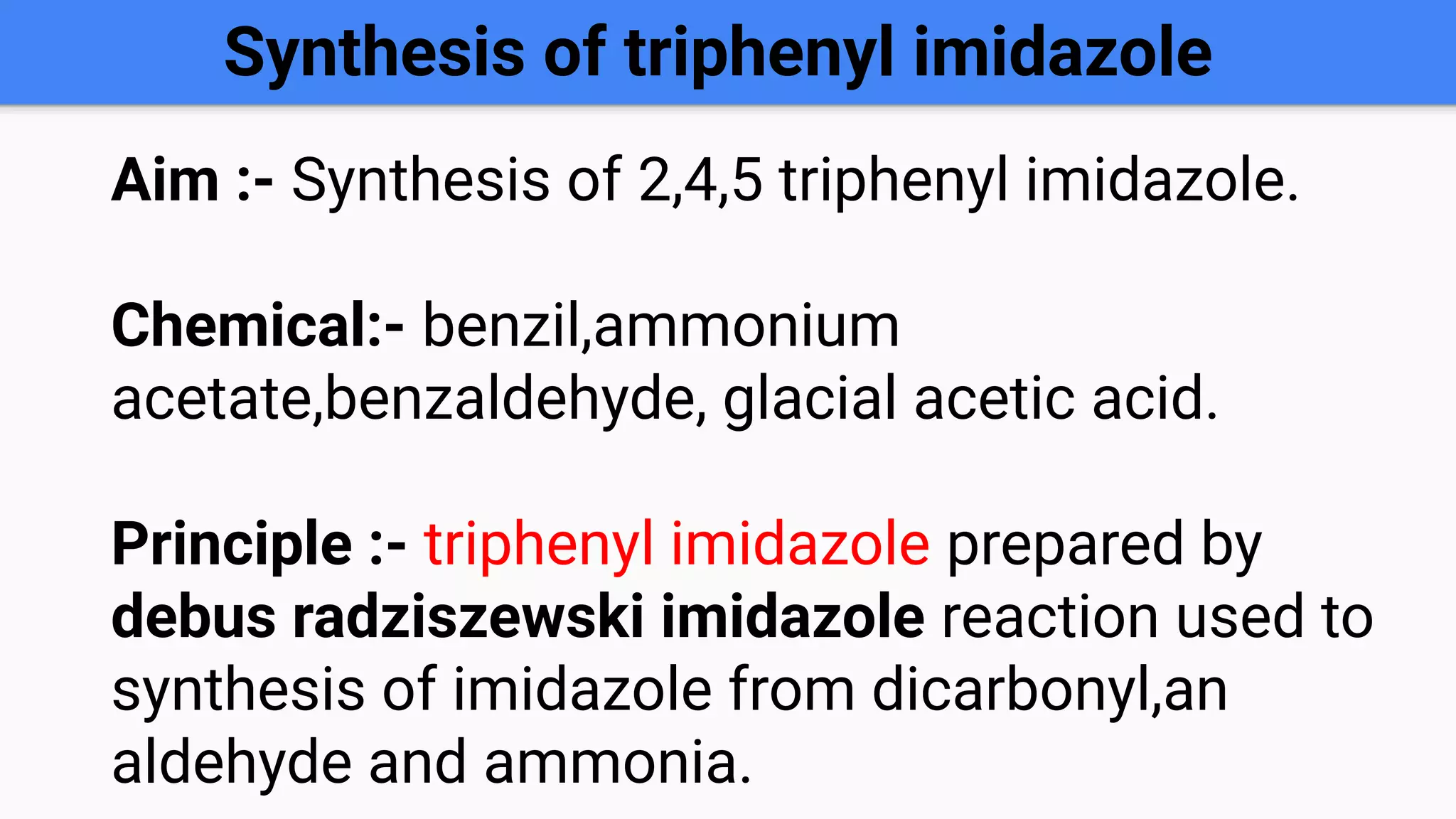 Synthesis of triphenyl imidazole | PDF