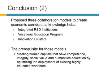 Triple helix collaboration to develop economic corridors | PPTX