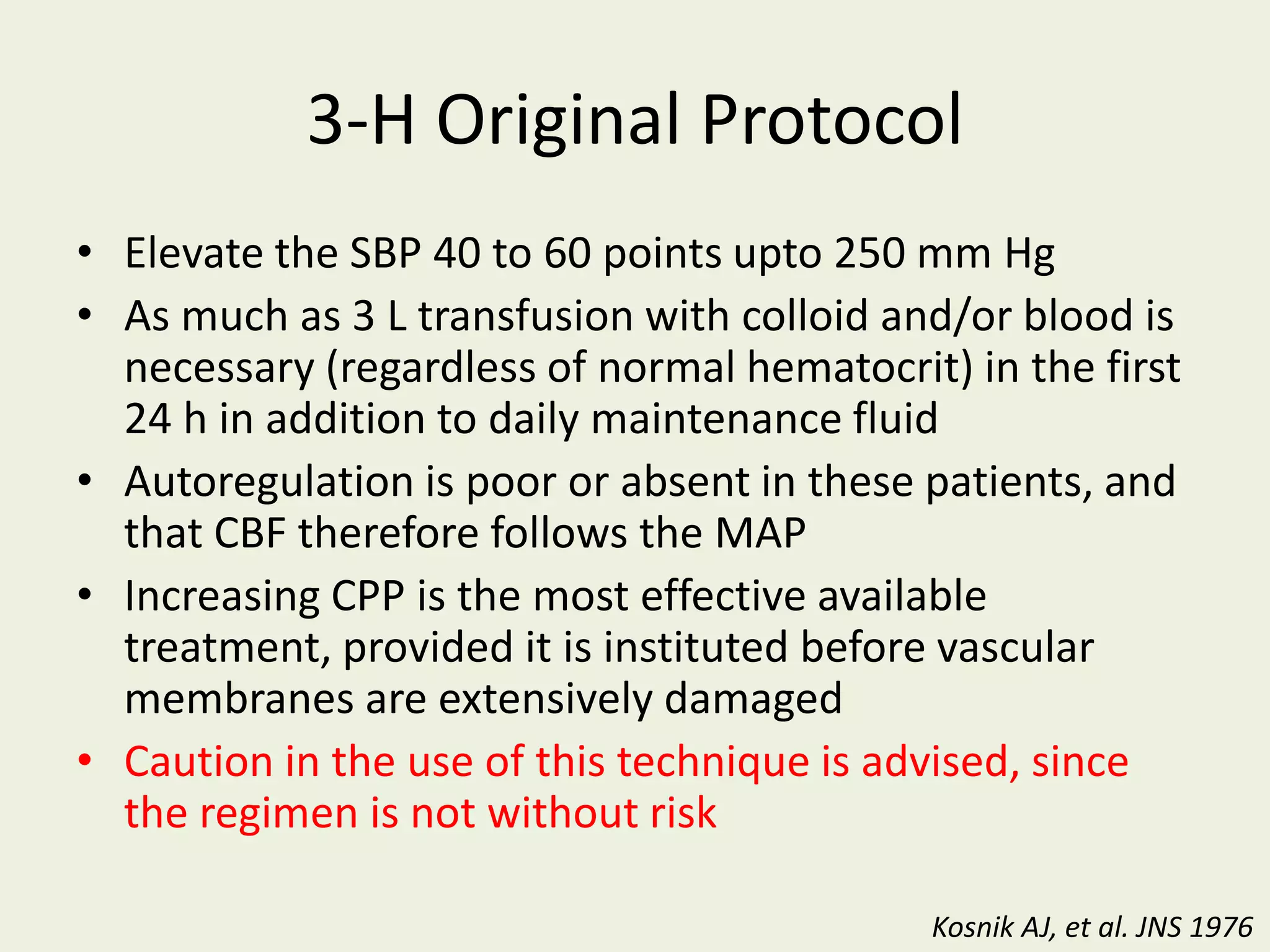 Triple-H Therapy for Cerebral Vasospasm following Aneurysmal ...