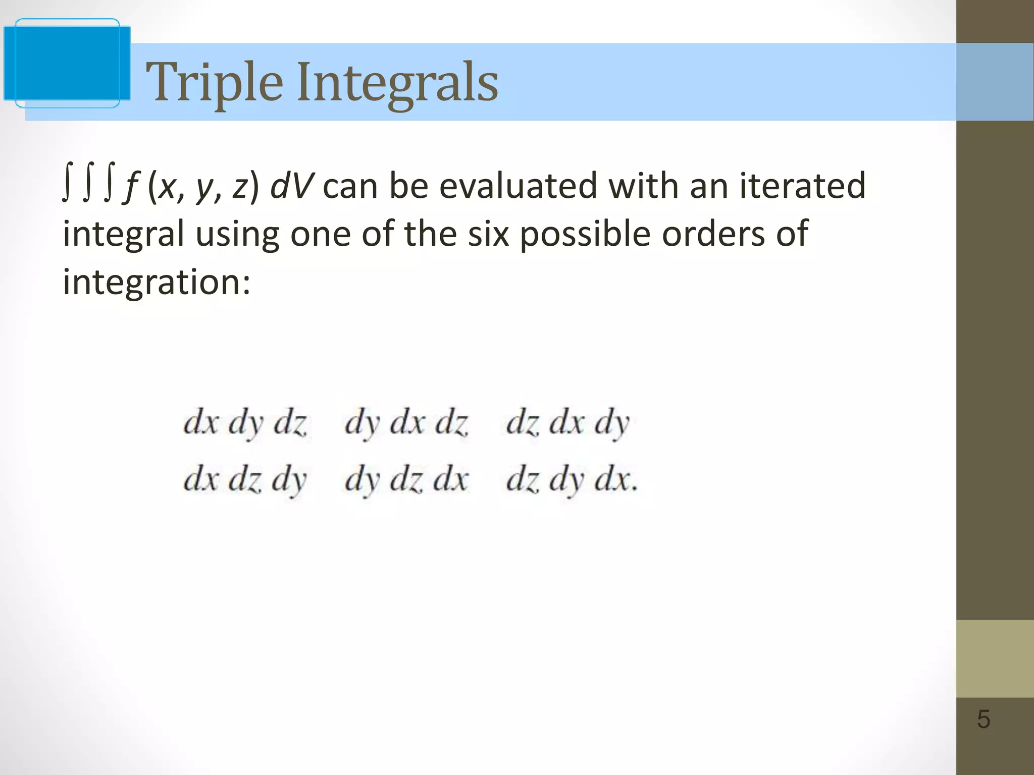 Triple integrals and applications | PPT