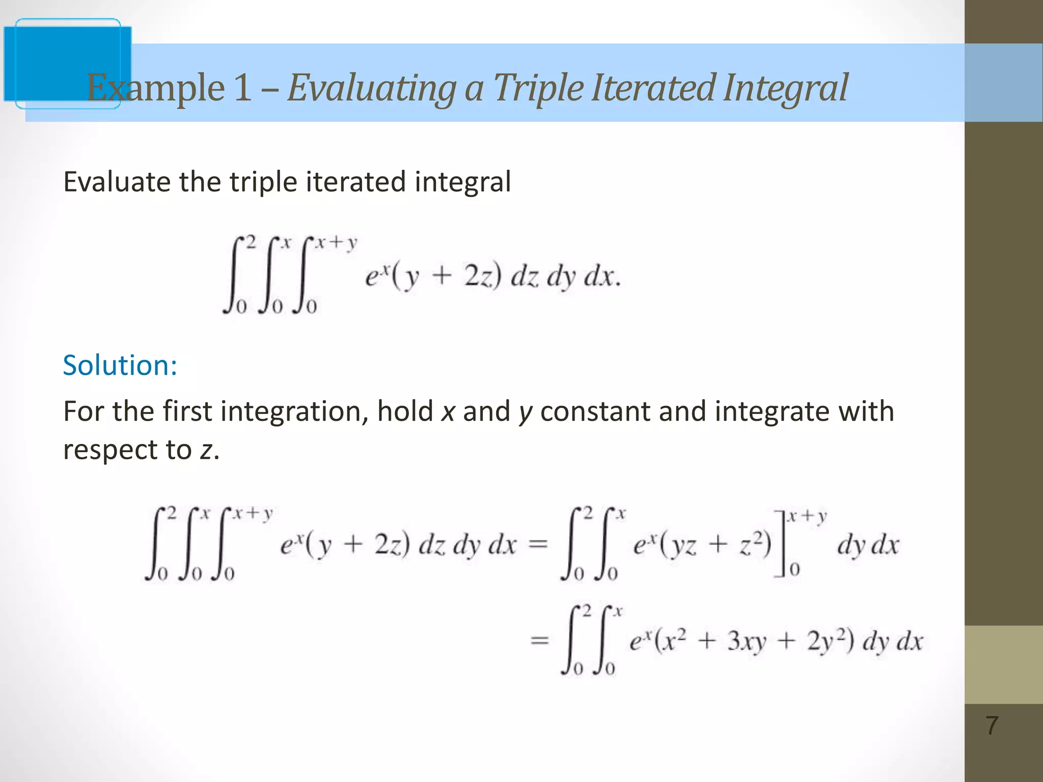 Triple integrals and applications | PPT