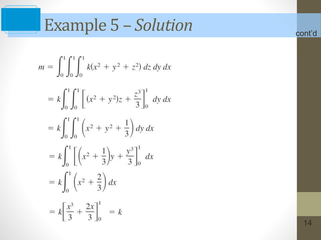 Triple integrals and applications | PPT | Physics | Science