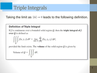 Triple integrals and applications | PPT