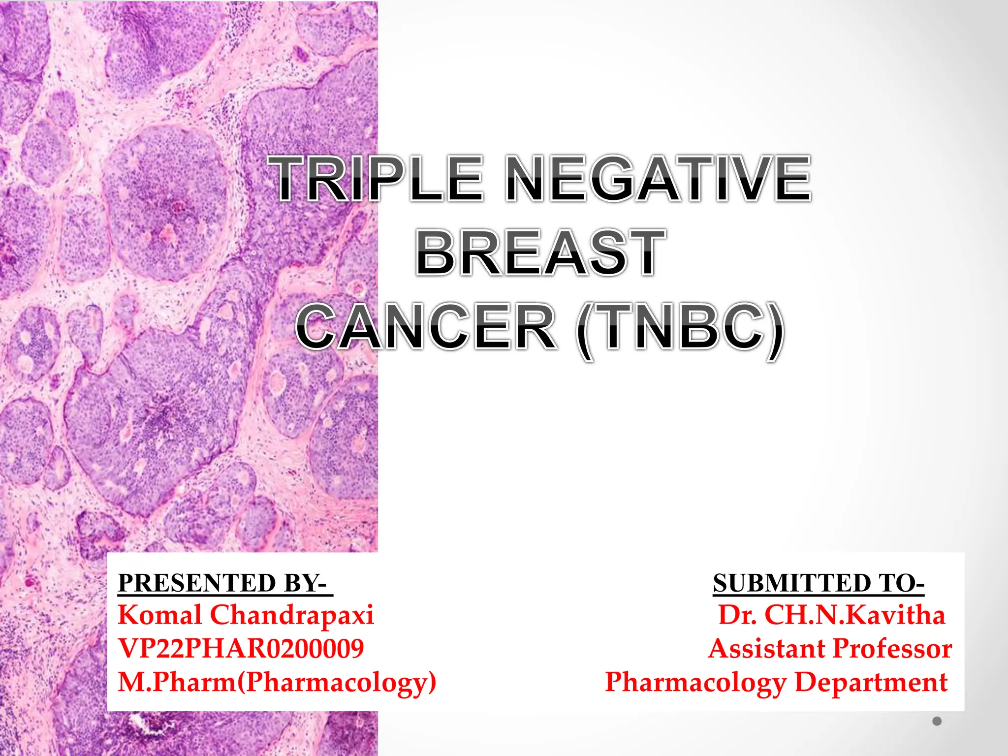 Triple Negative Breast Cancer (TNBC).pptx | Cancer | Diseases and ...