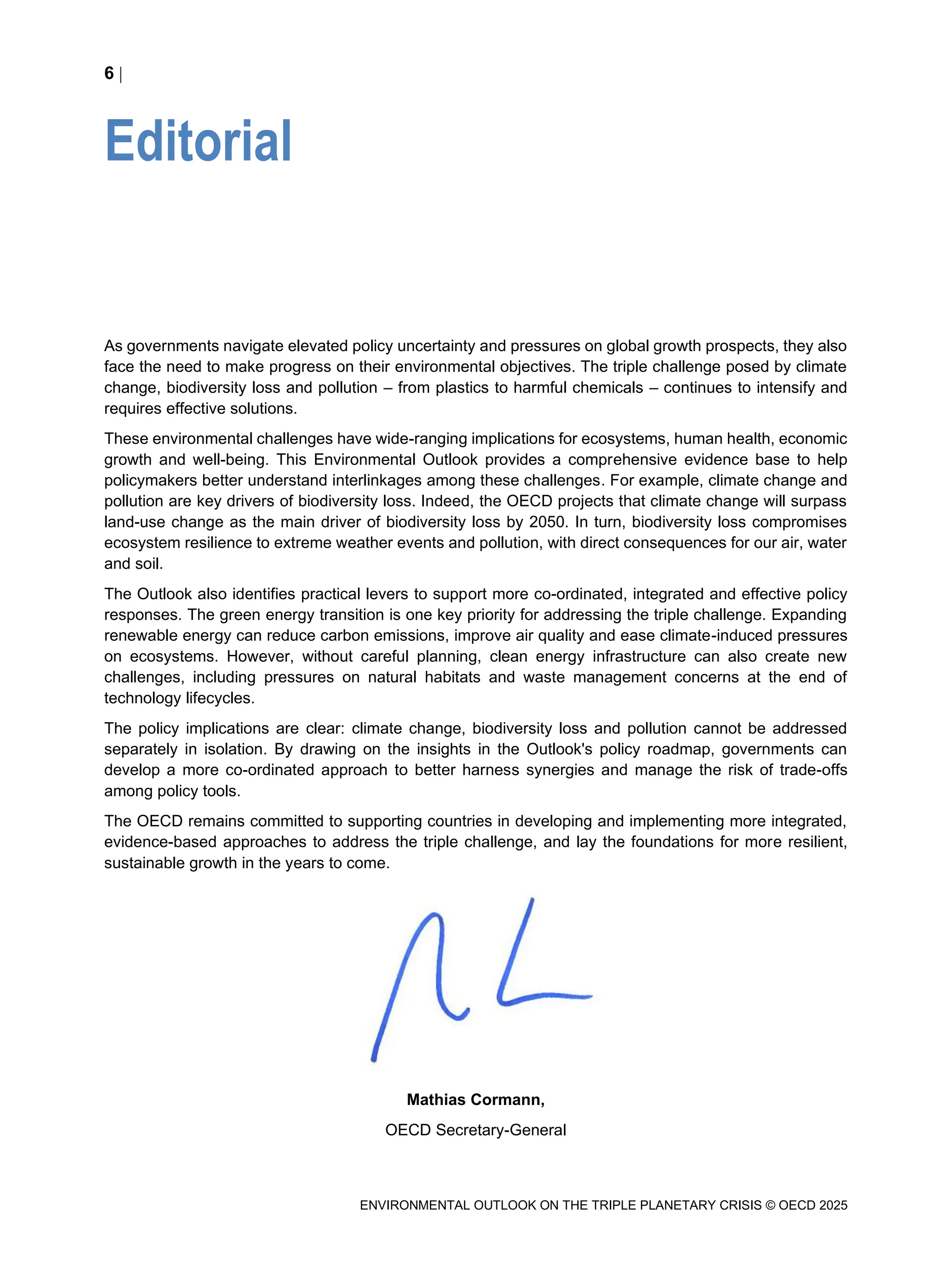 Environmental Outlook on the Triple Planetary Crisis | PDF