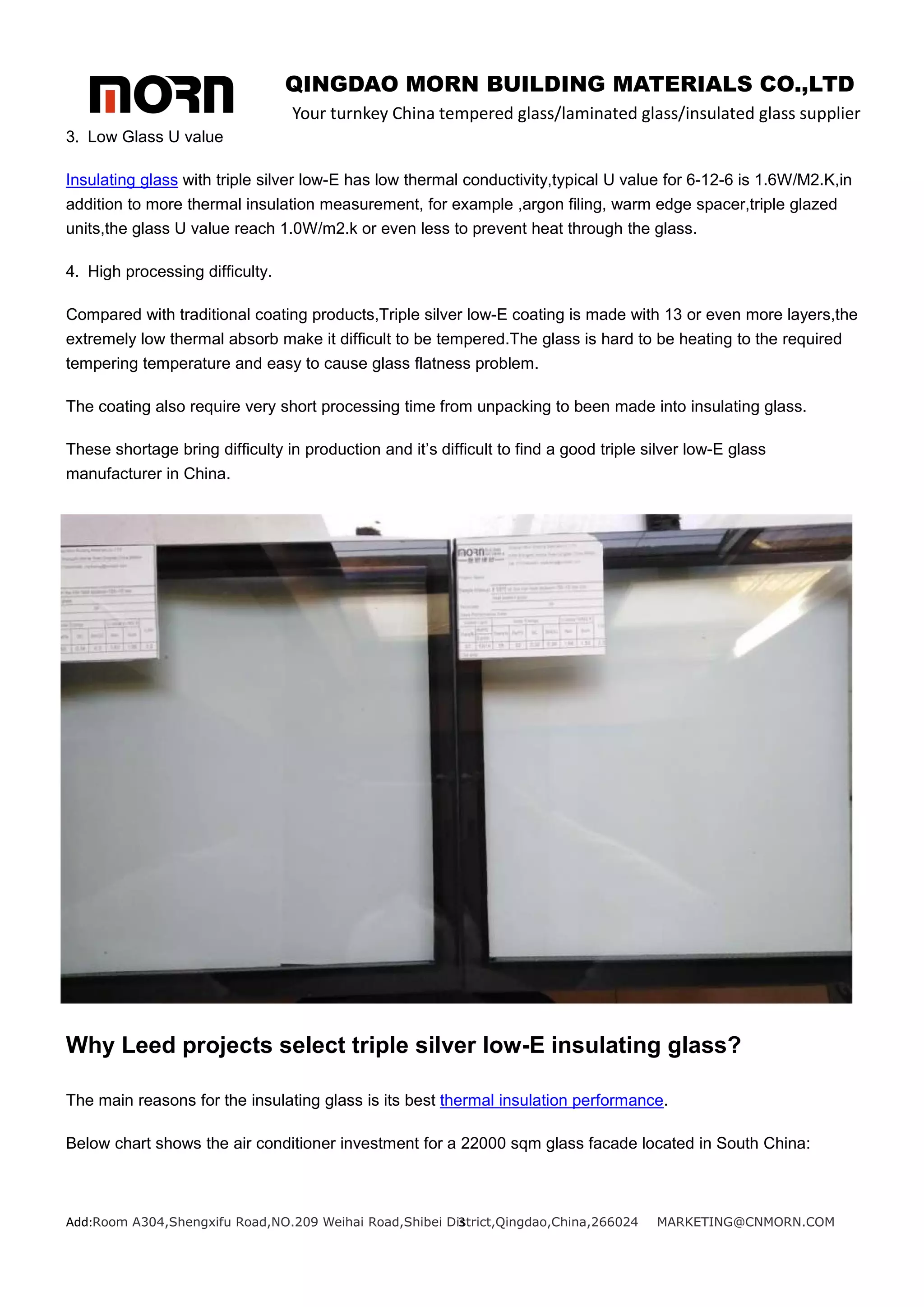 Triple silver low e insulating glass in leed buildings | PDF