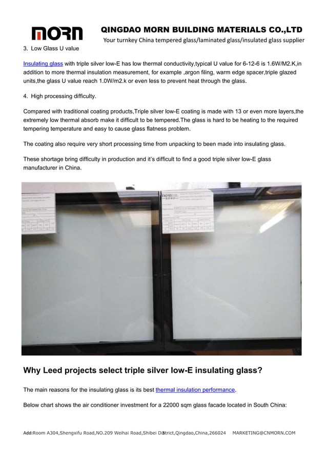 Triple Silver Low E Insulating Glass In Leed Buildings Pdf