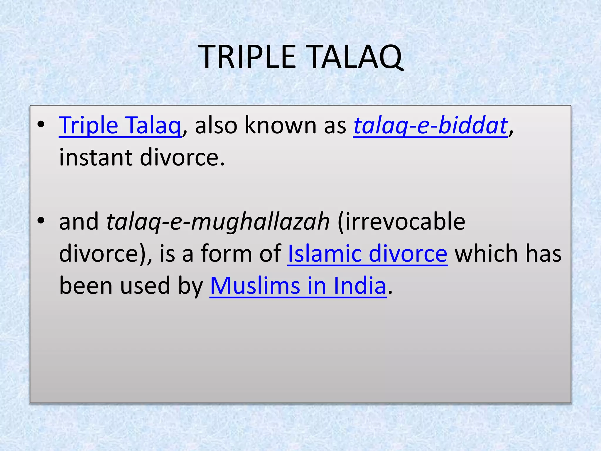 Triple talaq in india | PPTX