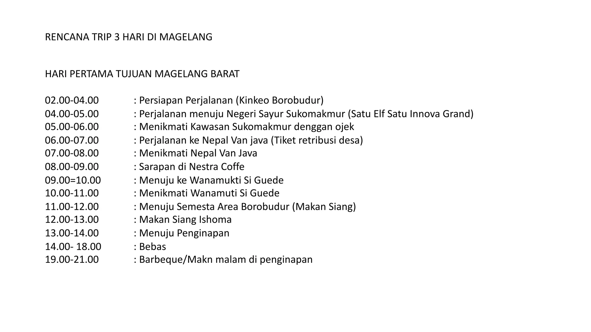 RENCANA PERJALANAN MENUJU trip magelang.pdf