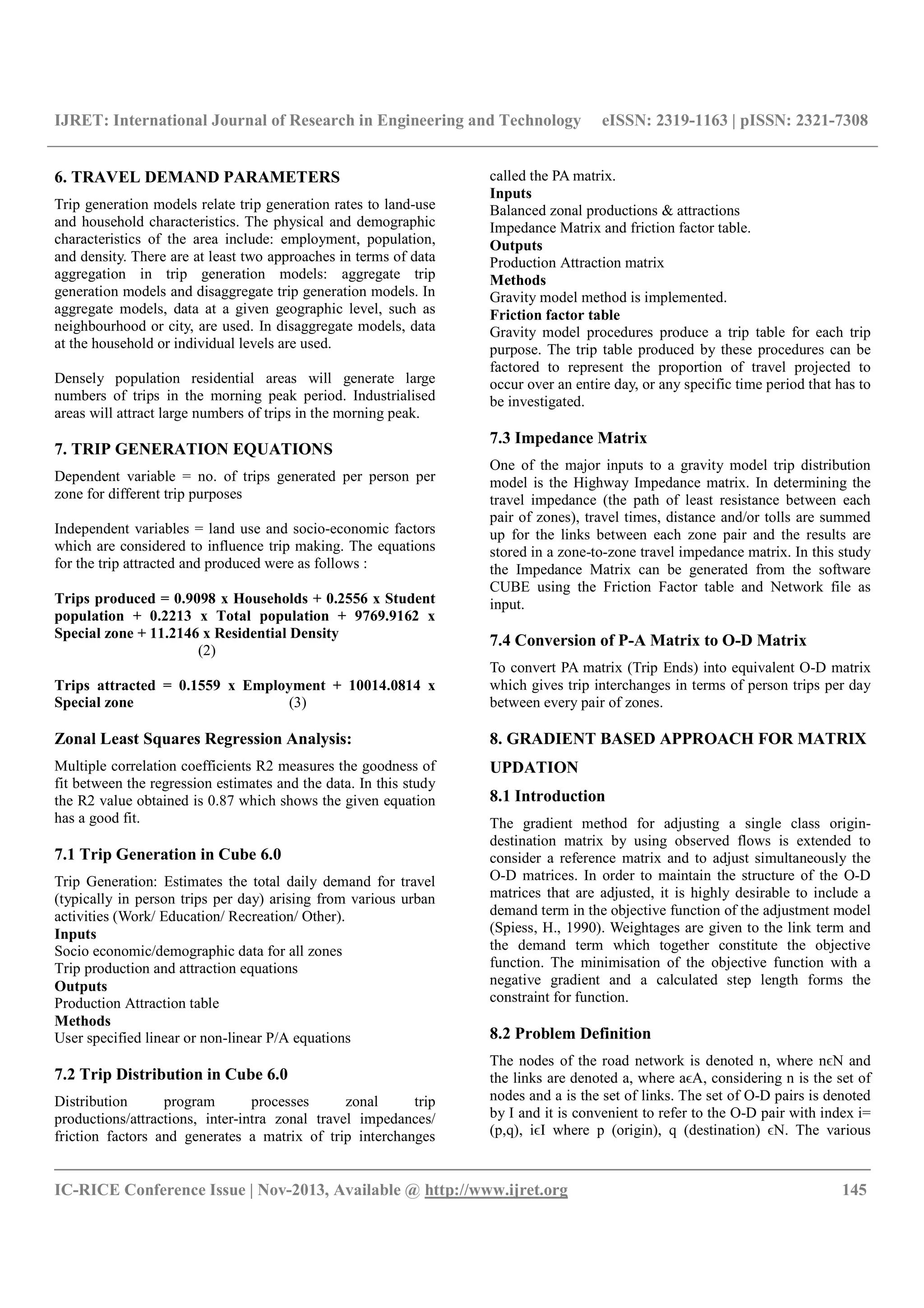 Trip Matrix Estimation From Traffic Counts Using Cube Pdf