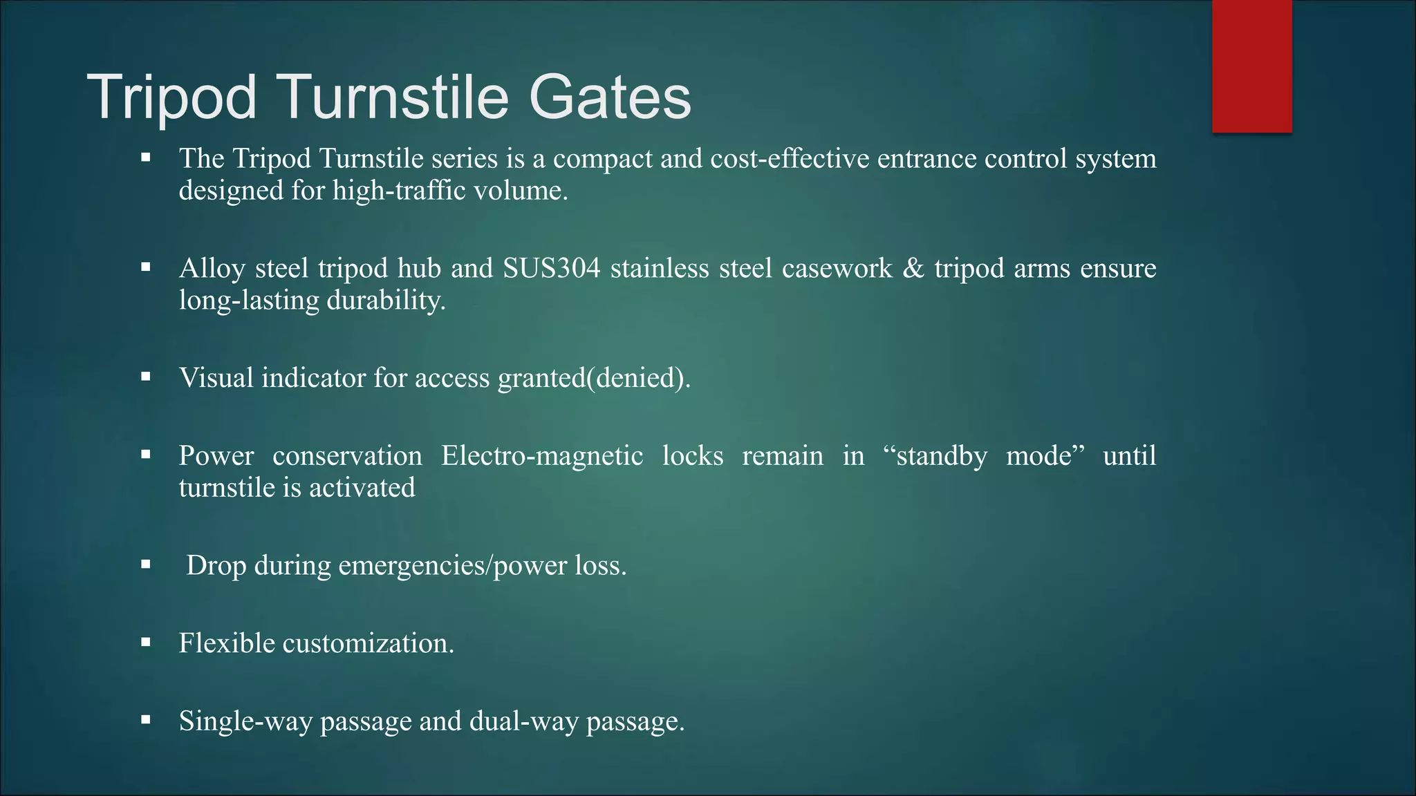 Tripod turnstile gate with face attendance system | PPT