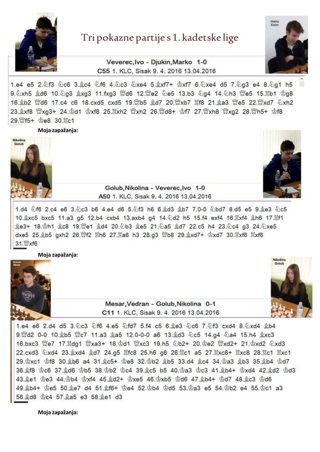 Tri pokazne partije s 1. KLC | PDF