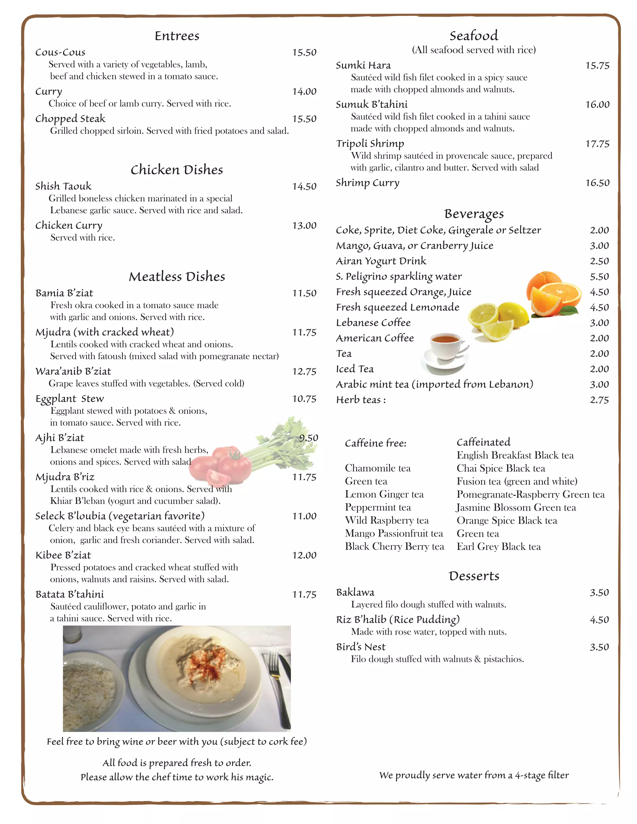 Tripoli Restaurant menu | PDF