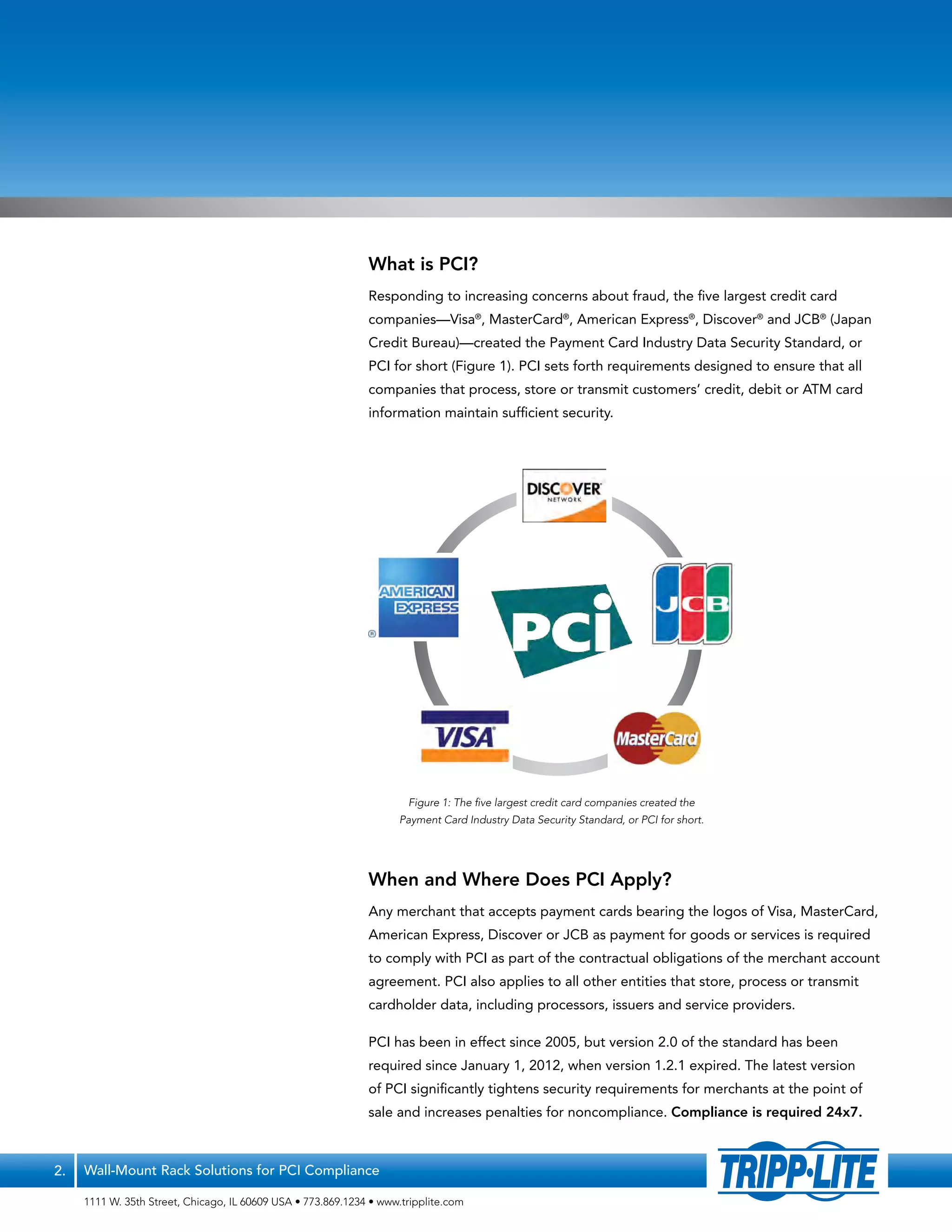 PCI Compliance with Tripp Lite Wall Mount Rack Cabinets | PDF