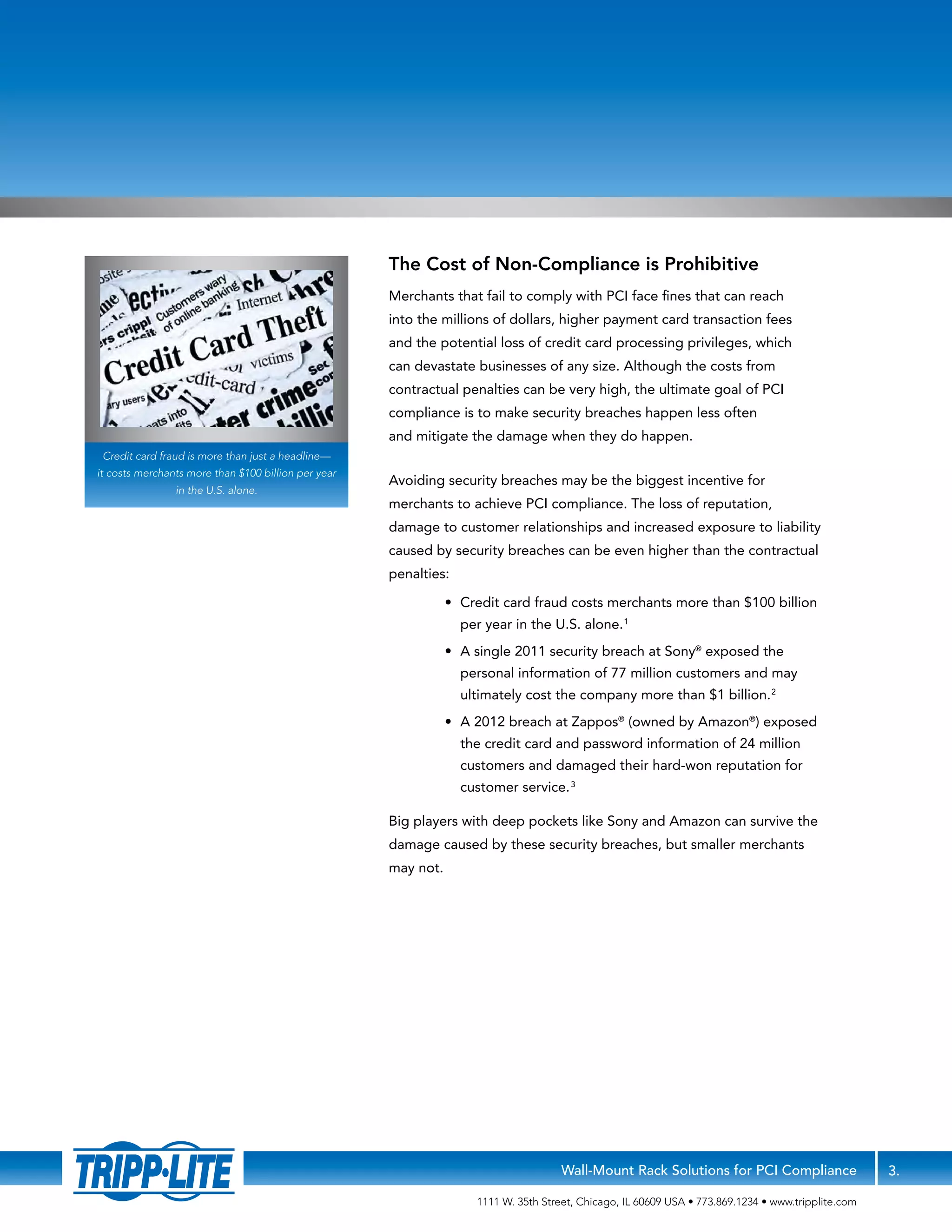 PCI Compliance with Tripp Lite Wall Mount Rack Cabinets | PDF