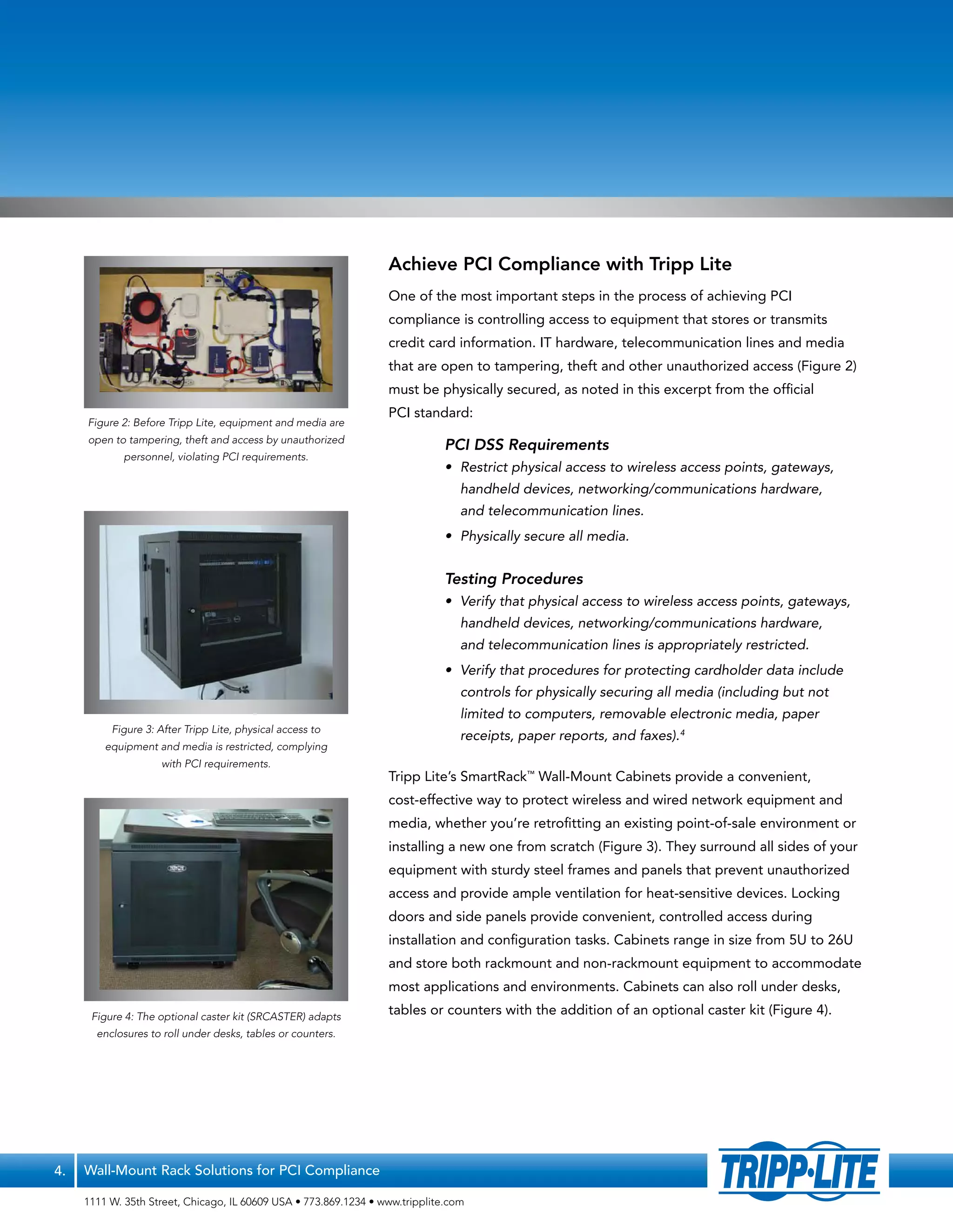 PCI Compliance with Tripp Lite Wall Mount Rack Cabinets | PDF
