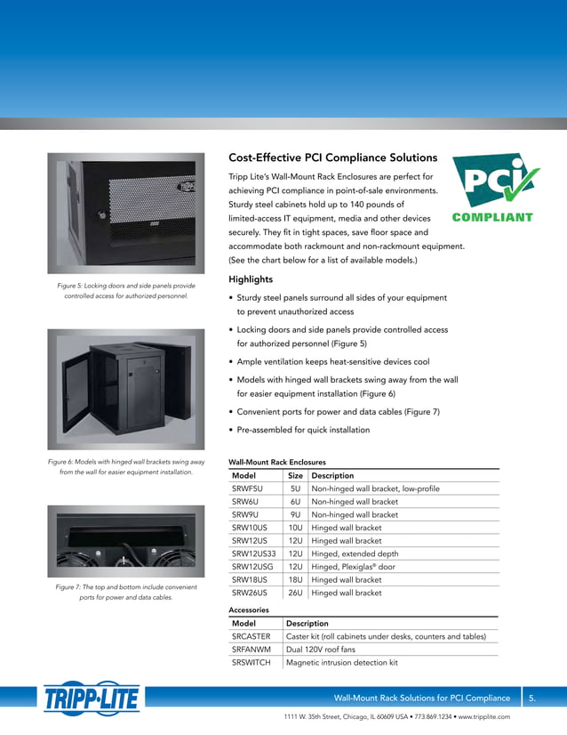 PCI Compliance with Tripp Lite Wall Mount Rack Cabinets | PDF