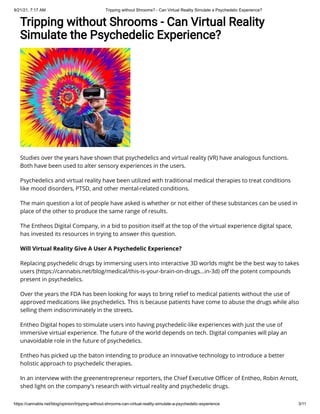 Tripping Balls in Virtual Reality - Can VR Simulate a Psychedelic Trip ...