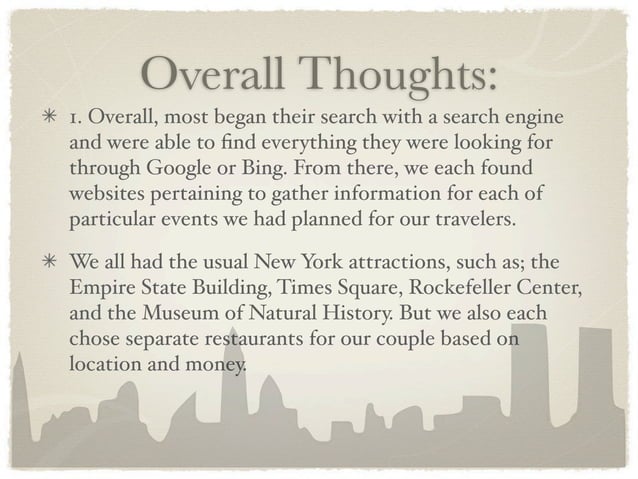 Trip Planning: New York City | PPT