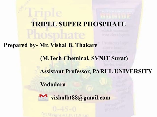 Triple super phosphate | PPTX | Chemistry | Science