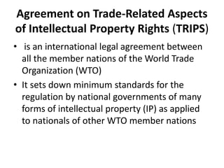 Trade Related Intellectual Property Rights and Public Health (TRIPS and ...