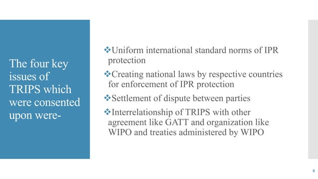 TRIPS (Trade related aspects of intellectual property rights ) | PPTX | Law