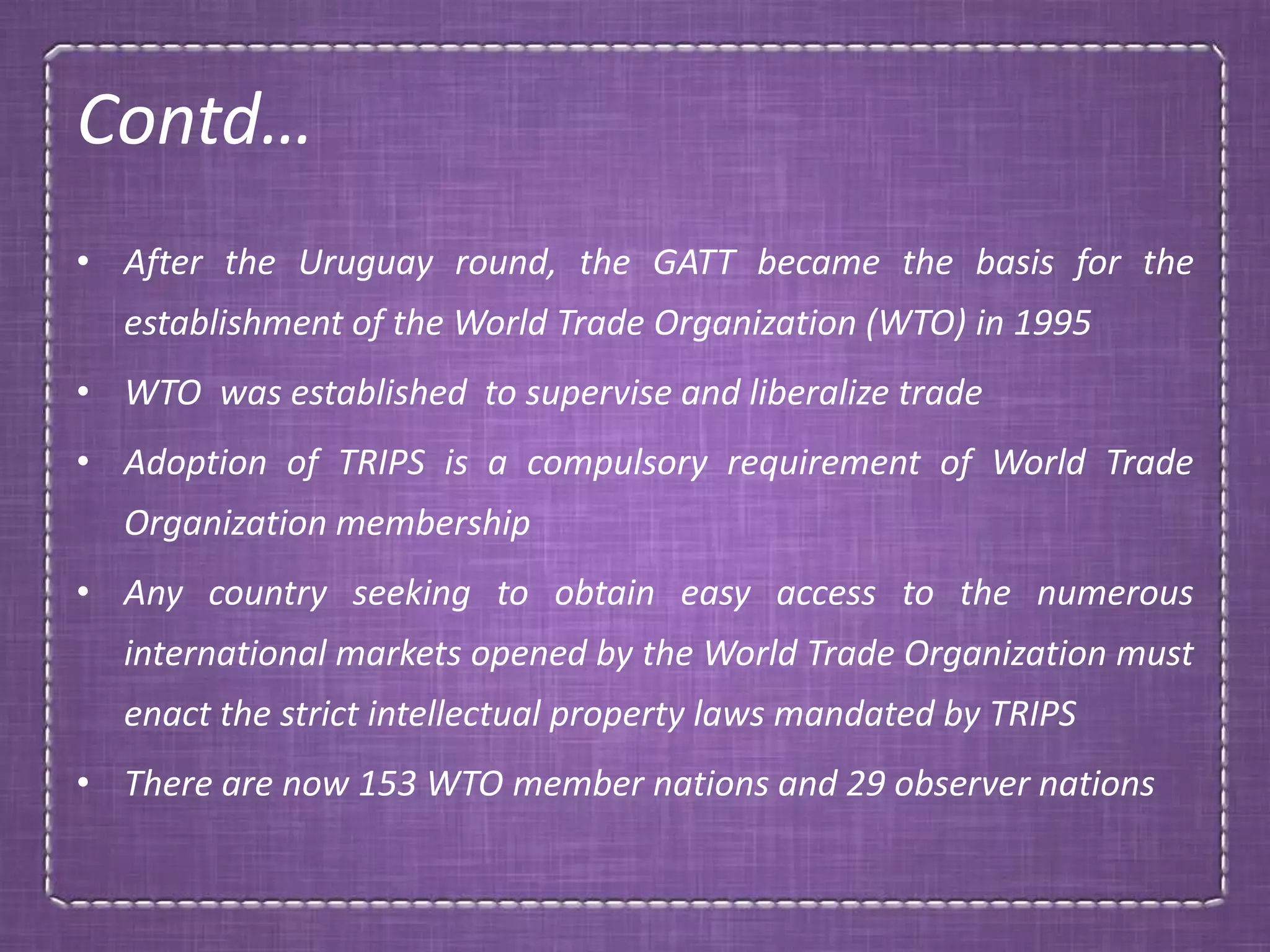 TRIPs agreement - WTO | PPTX