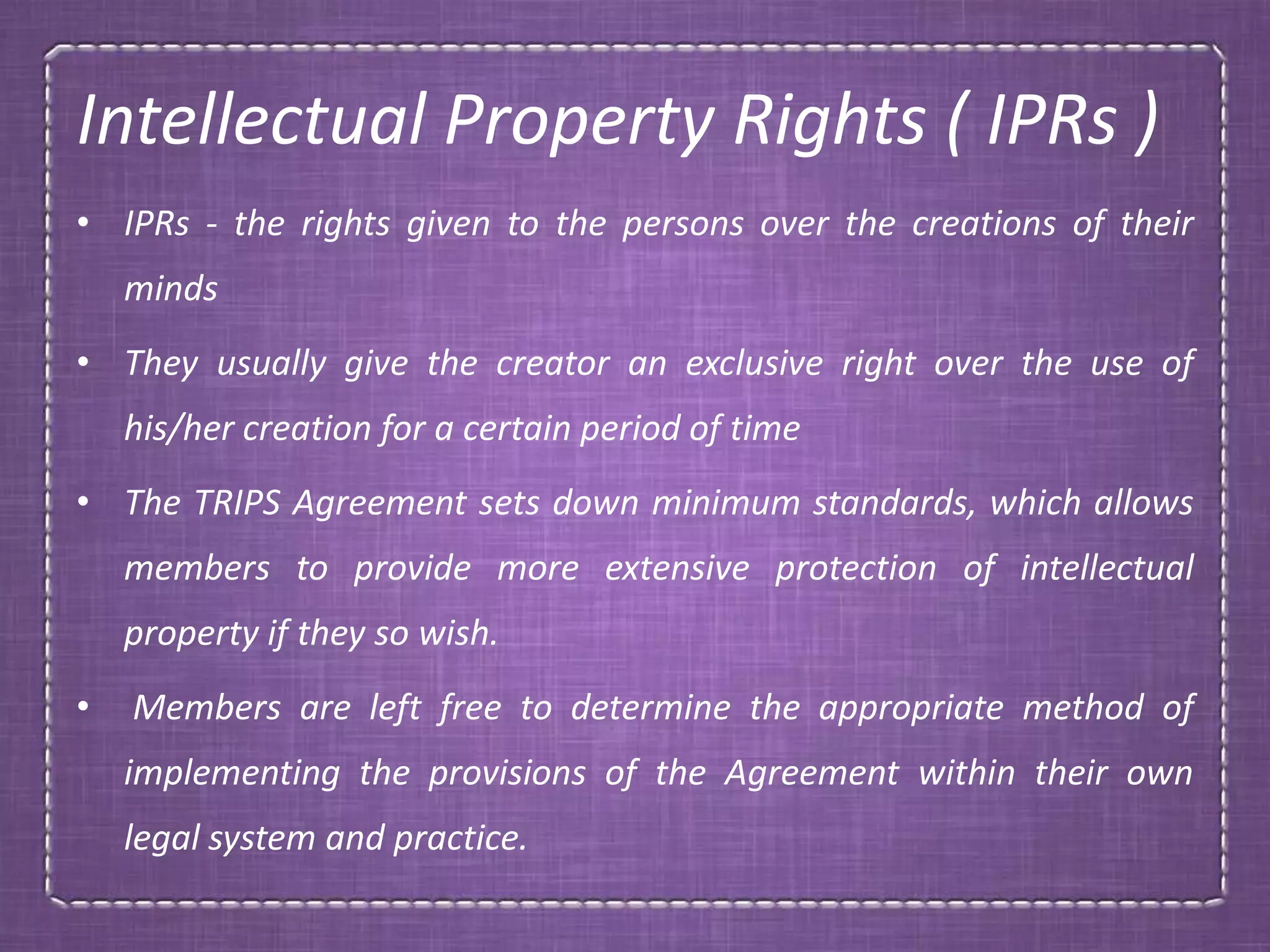 TRIPs agreement - WTO | PPTX