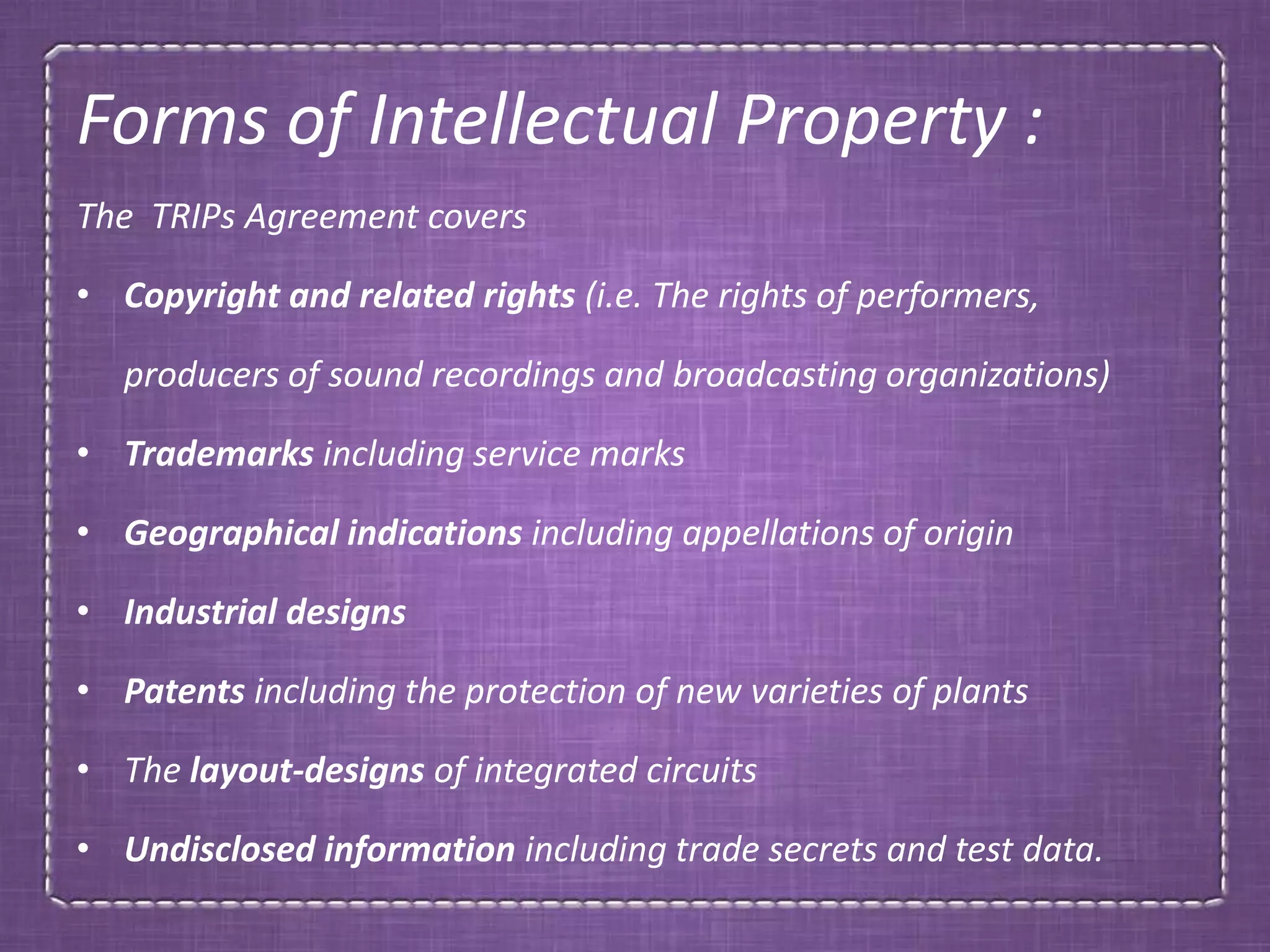 TRIPs agreement - WTO | PPTX