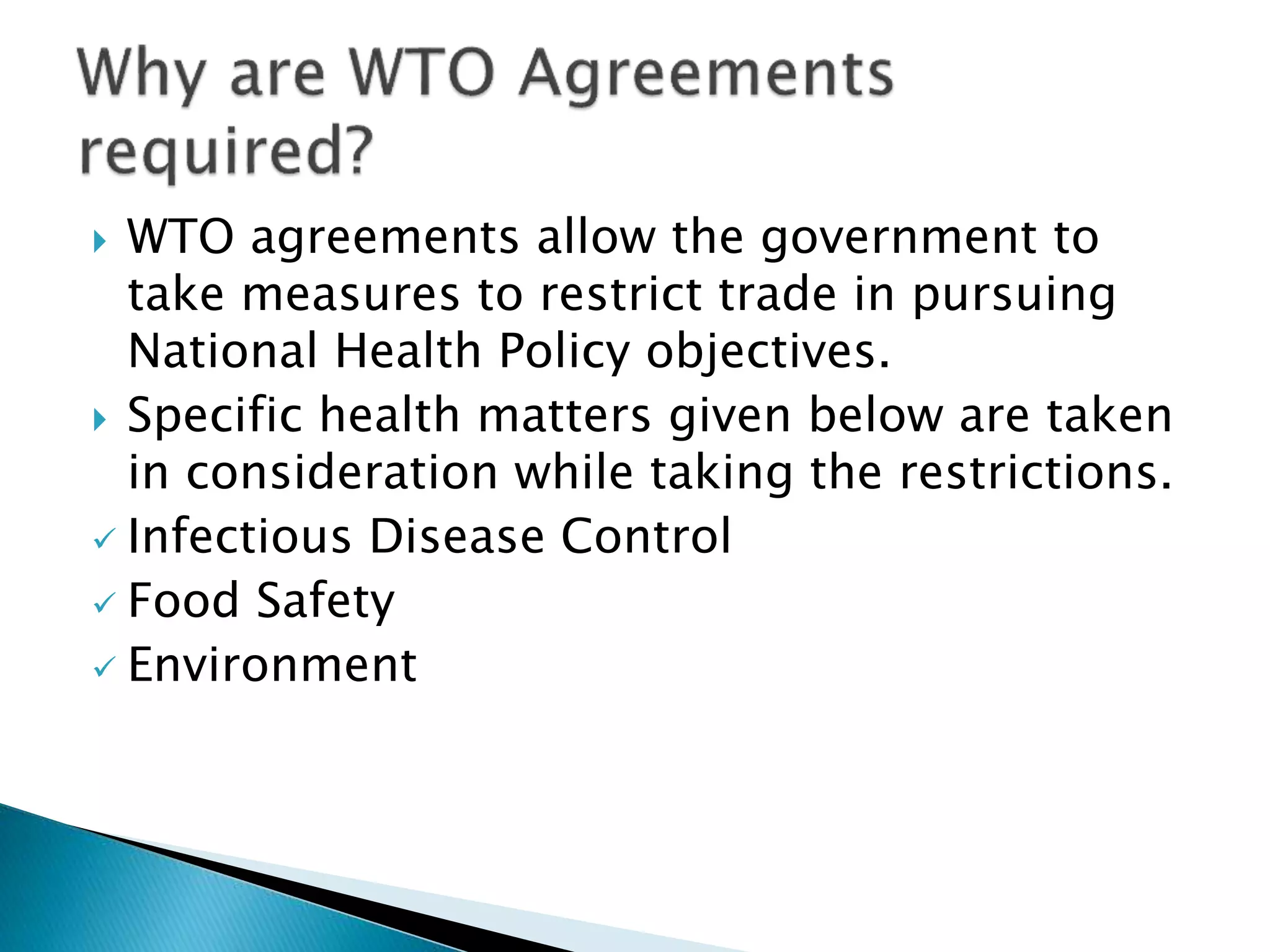 Trips agreement / WHO / WTO agreements | PPTX