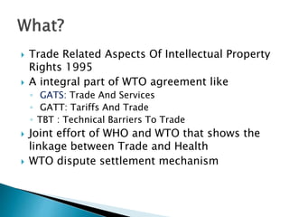 Trips agreement / WHO / WTO agreements | PPTX