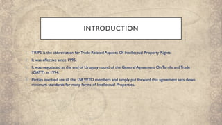 Trips agreement varsha science and use of | PPTX