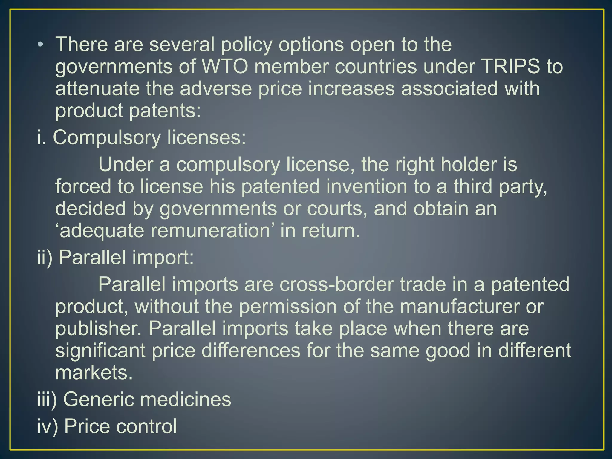Trade Related Aspects Of Intellectual Property Rights (TRIPS) | PPTX