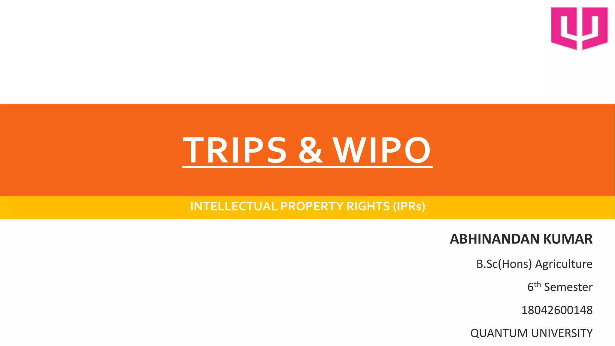 TRIPS & WIPO | PPTX